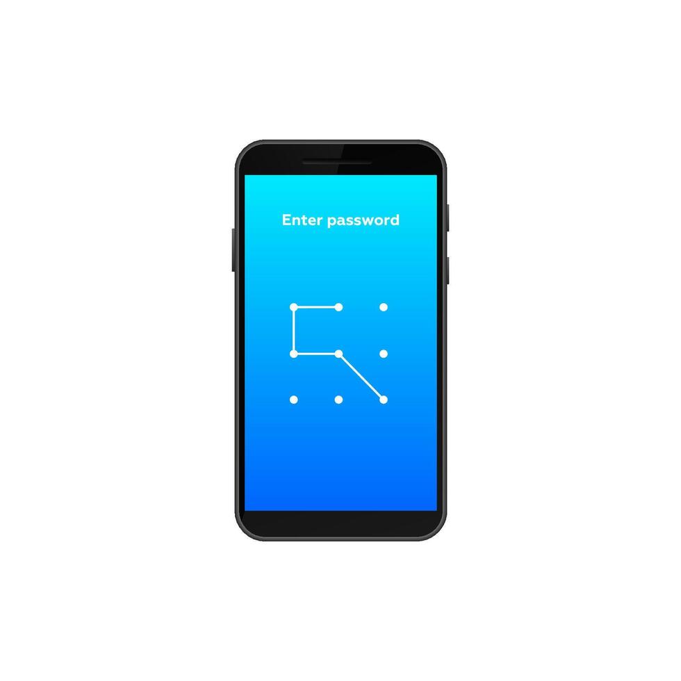Smartphone Displaying Pattern Lock Screen For Secure Access And Data Protection 58219700 Vector