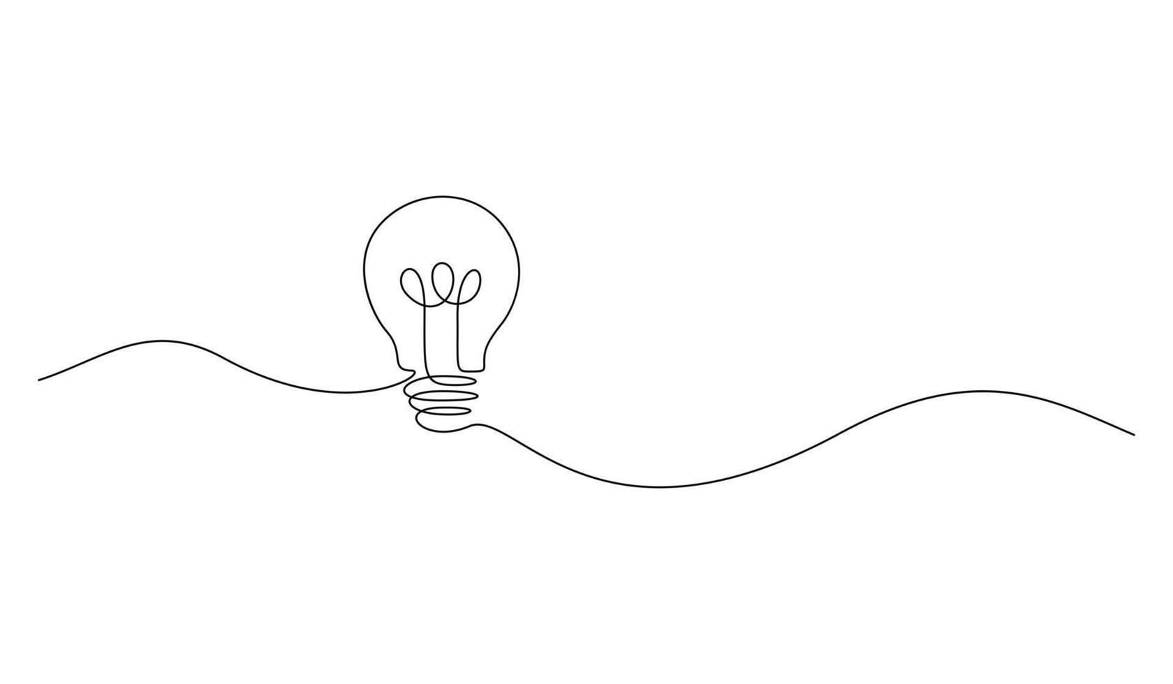 Light bulb continuous one line drawing graphic illustration 58221066 ...