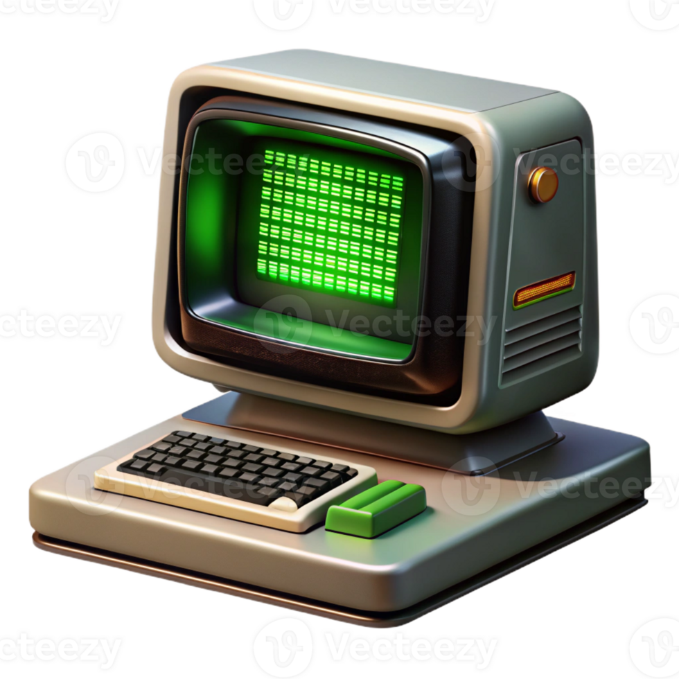 Beautiful Vintage A Vintage Computer Terminal Displaying Complex Code Flickering Green Text On