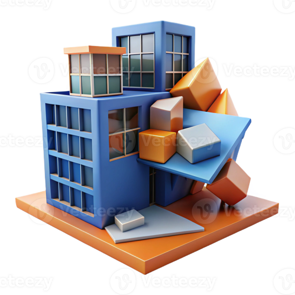 Dramatic Vintage Deconstructivist Office Building Fragmented Forms Angular Planes Dynamic