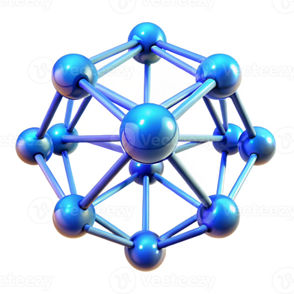 Serene Abstract A Network Of Pulsating Interconnected Nodes Emitting A Soft Electric Blue