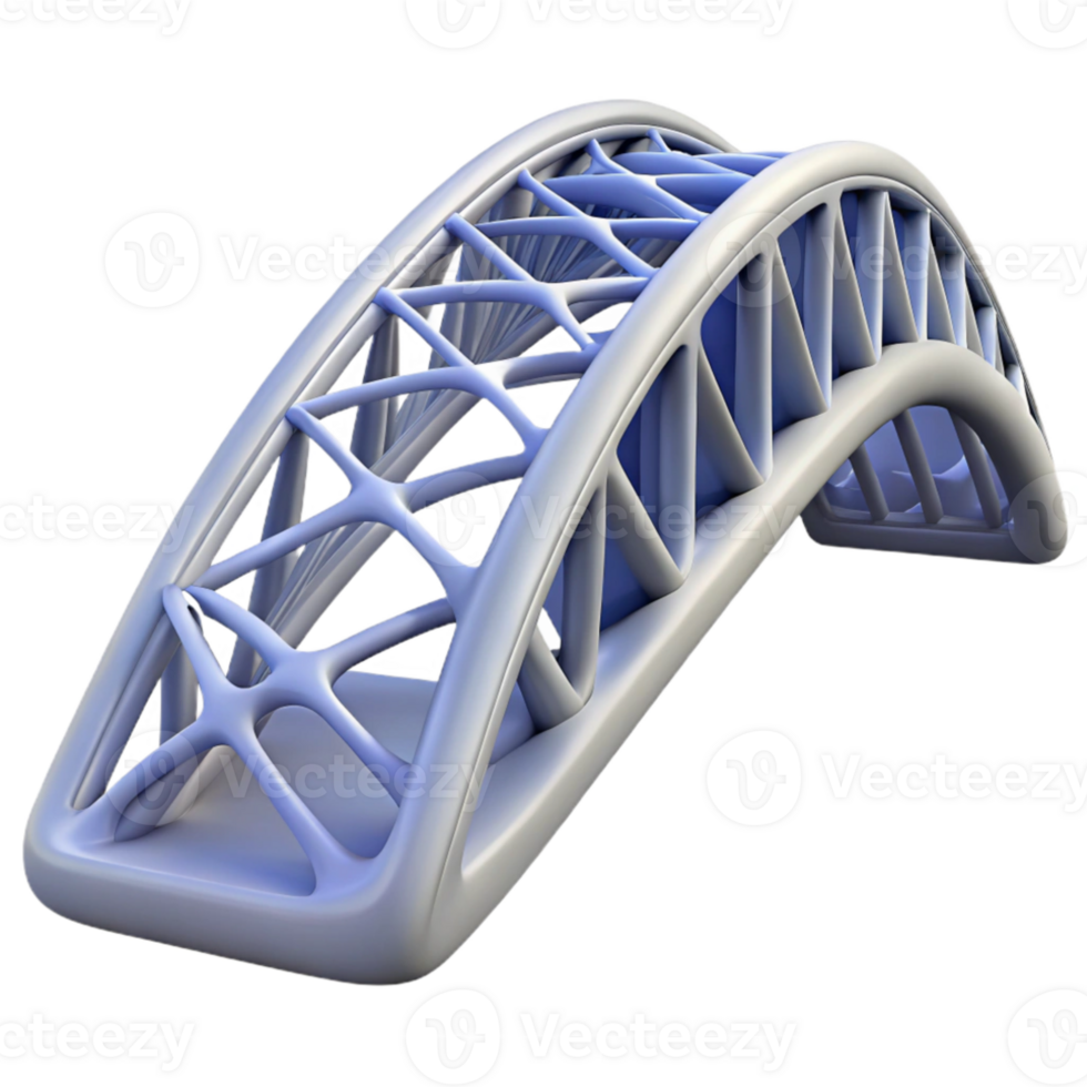 beautiful rustic Parametric bridge design, flowing curves, intricate geometry, futuristic ...