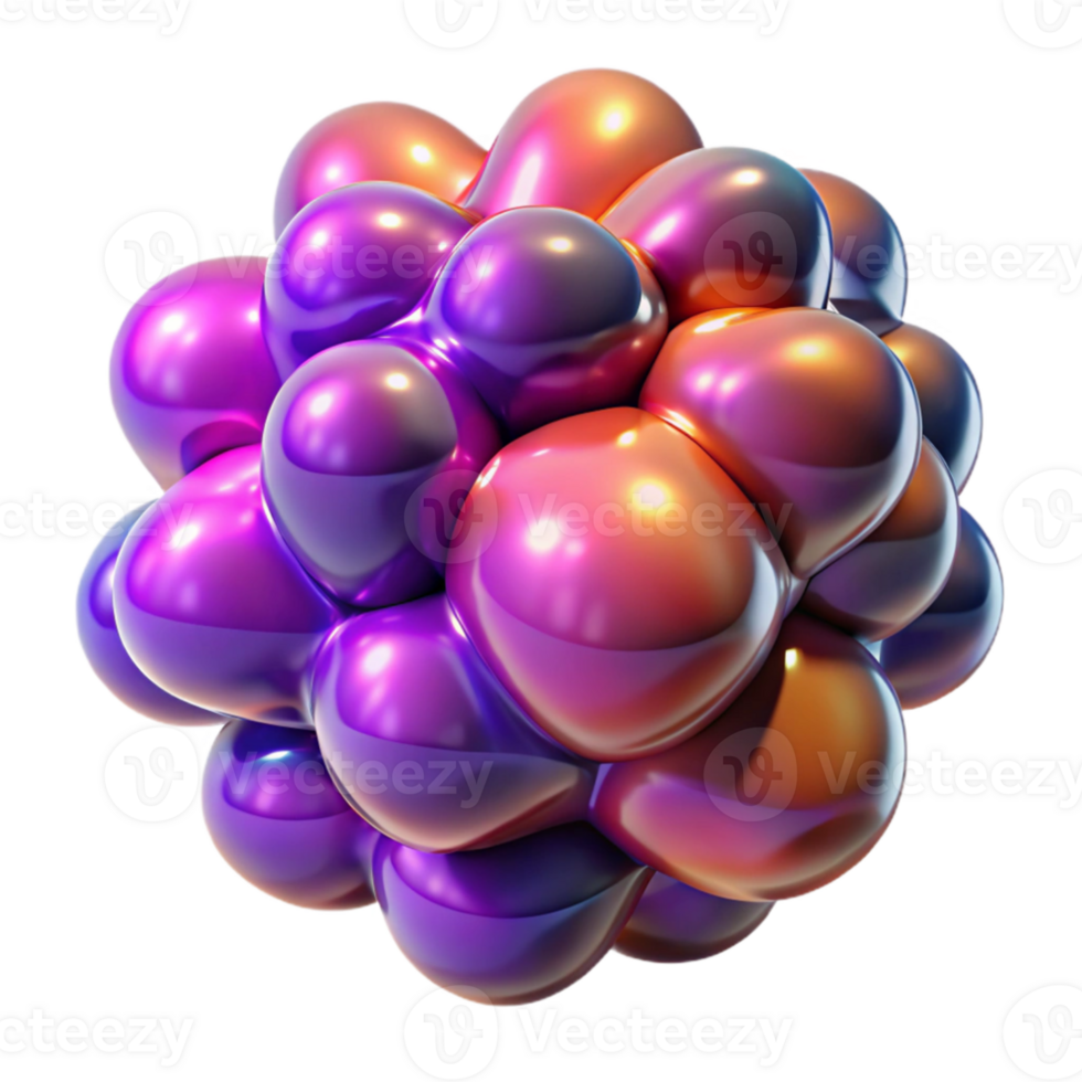 beautiful artistic A cluster of amorphous blobs in vibrant, contrasting colors, with a glossy ...