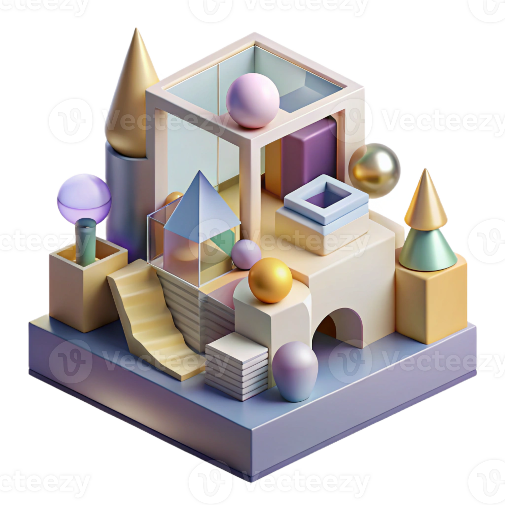 elegant contemporary Conceptual architectural model, abstract forms ...