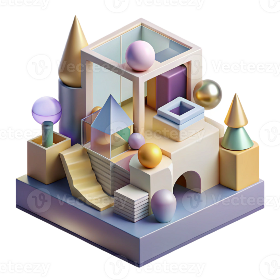 elegant contemporary Conceptual architectural model, abstract forms ...