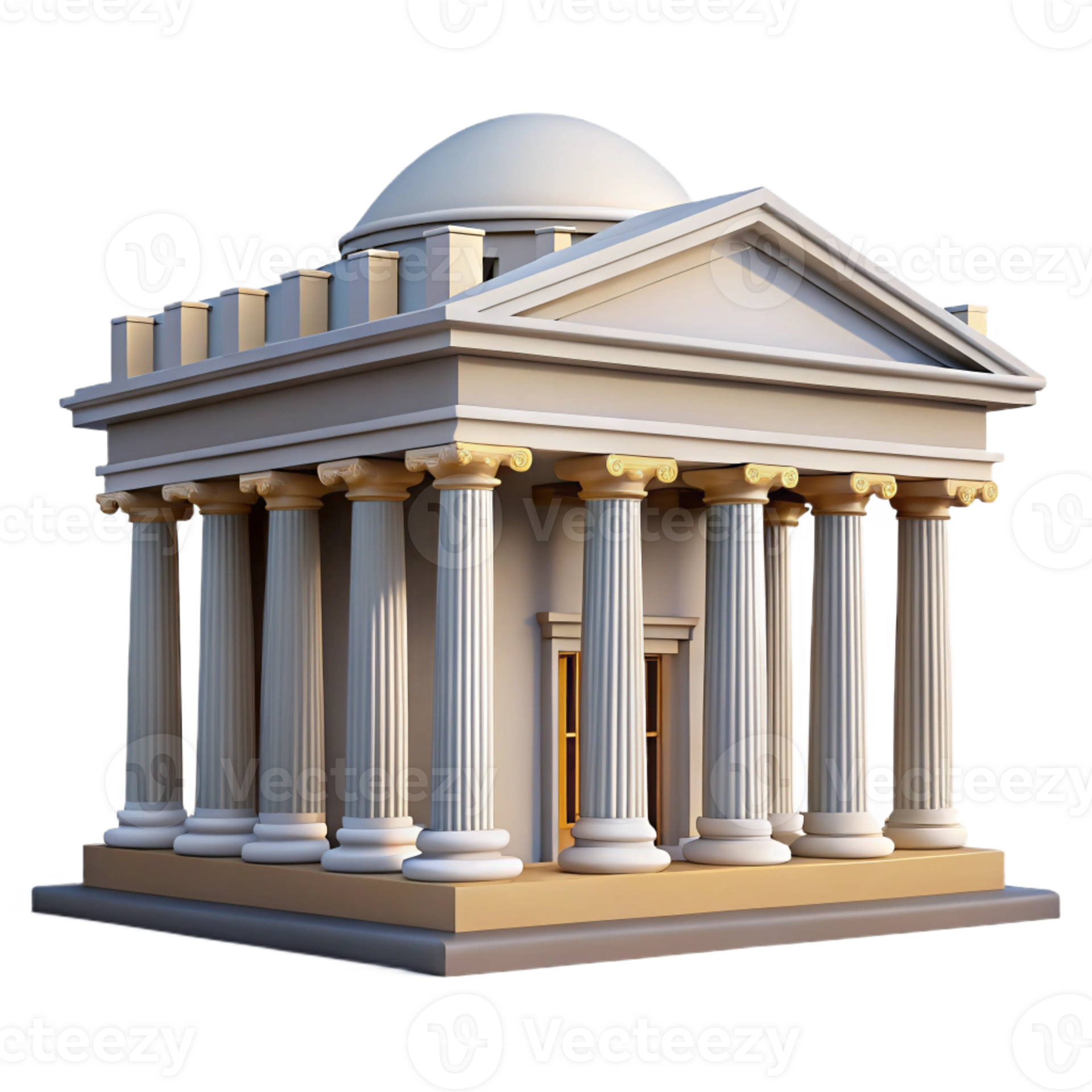 stunning classic Neoclassical government building, grand columns, symmetrical facade, soft ...