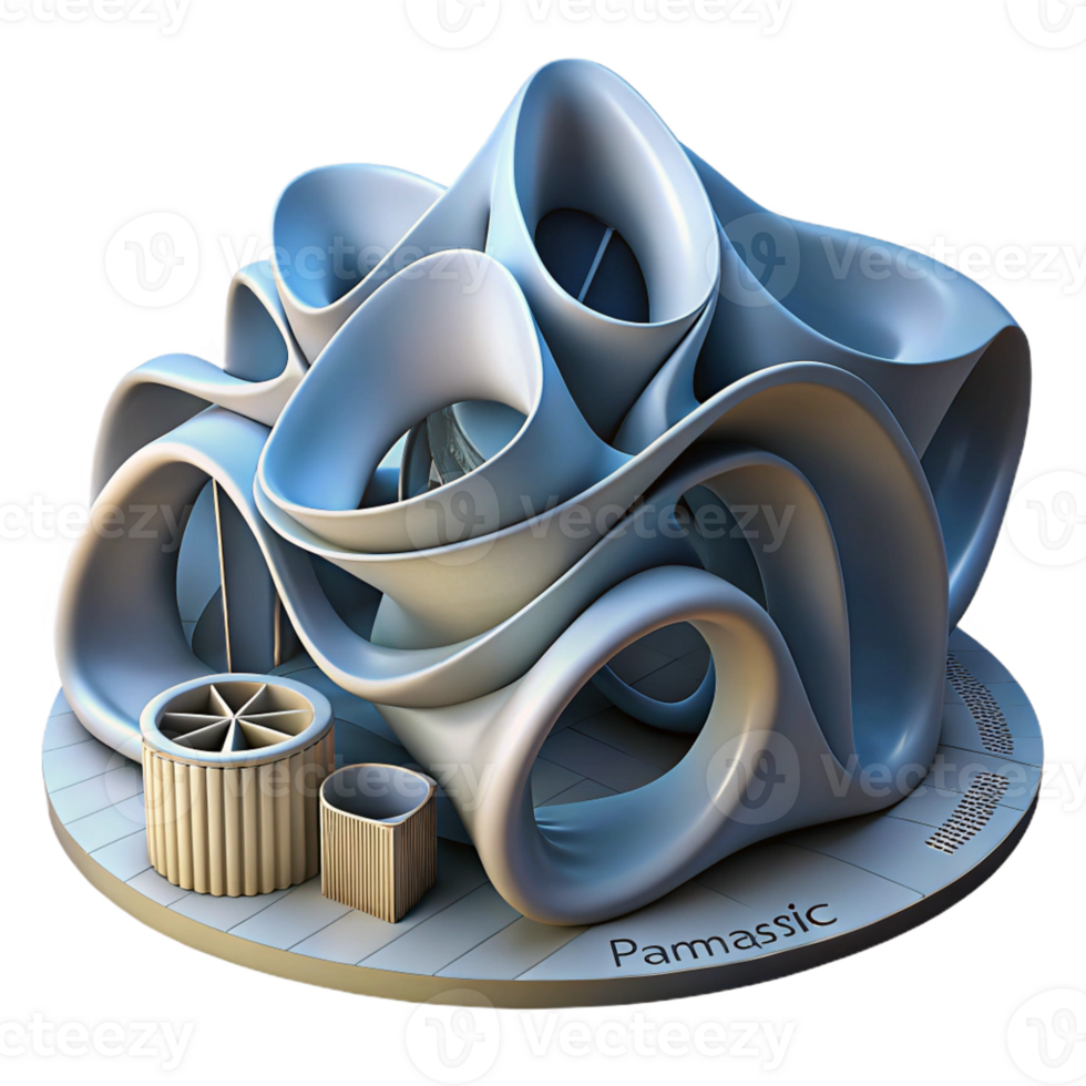 elegant modern Parametric architecture, complex curves and surfaces, algorithmic design ...