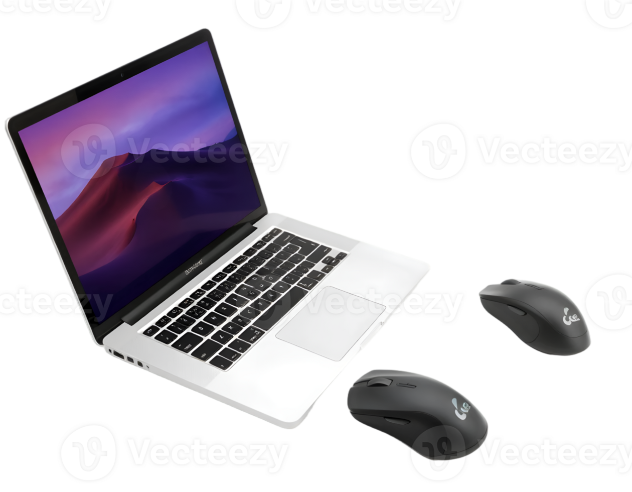 Laptop and wireless mouse setup 58280607 PNG