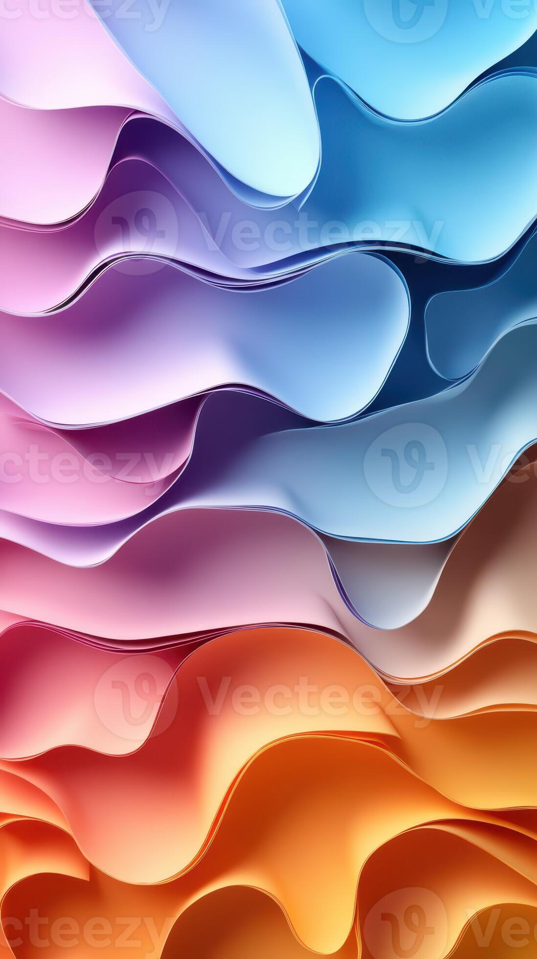Colorful Abstract Waves In Vibrant Hues Creating A Dynamic Flow And Texture Design In A Digital
