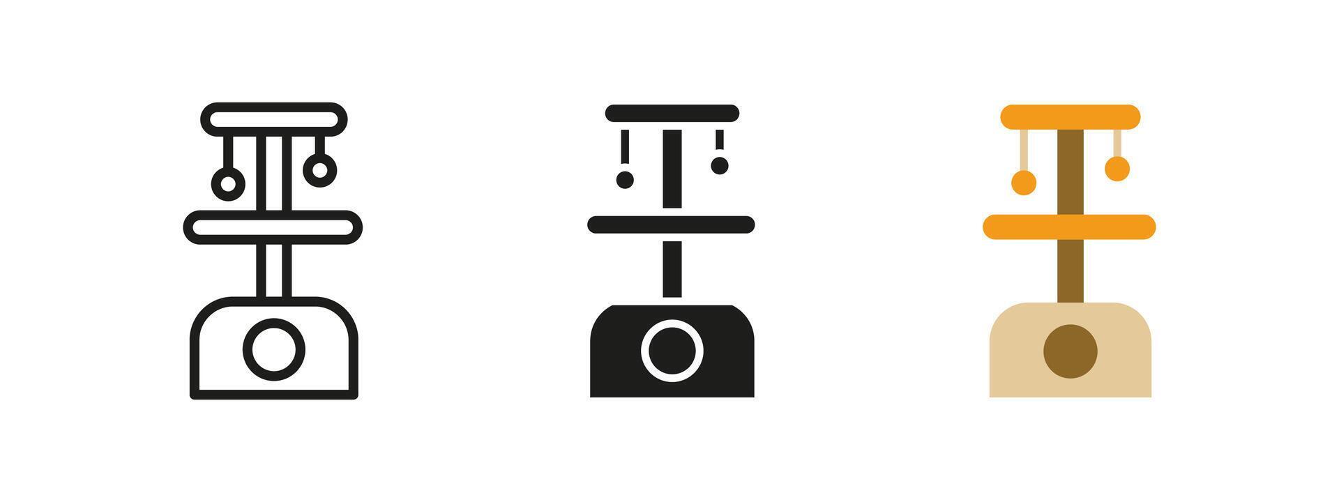 Cat tree icon. Multi-level scratching post with platforms illustration ...