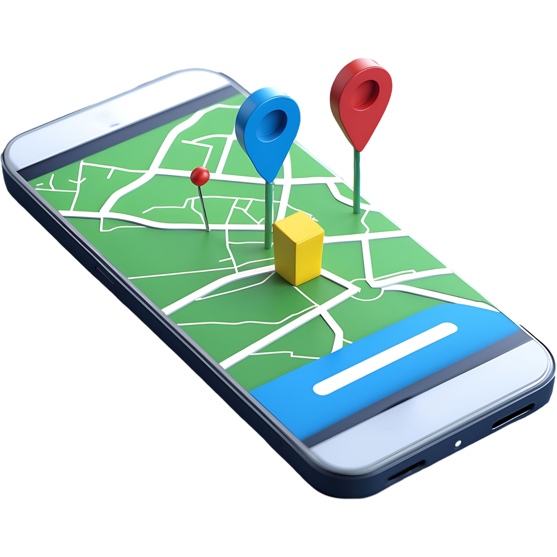 3D Mobile Navigation GPS Map Illustration Digital Location Concept 58289363 PNG