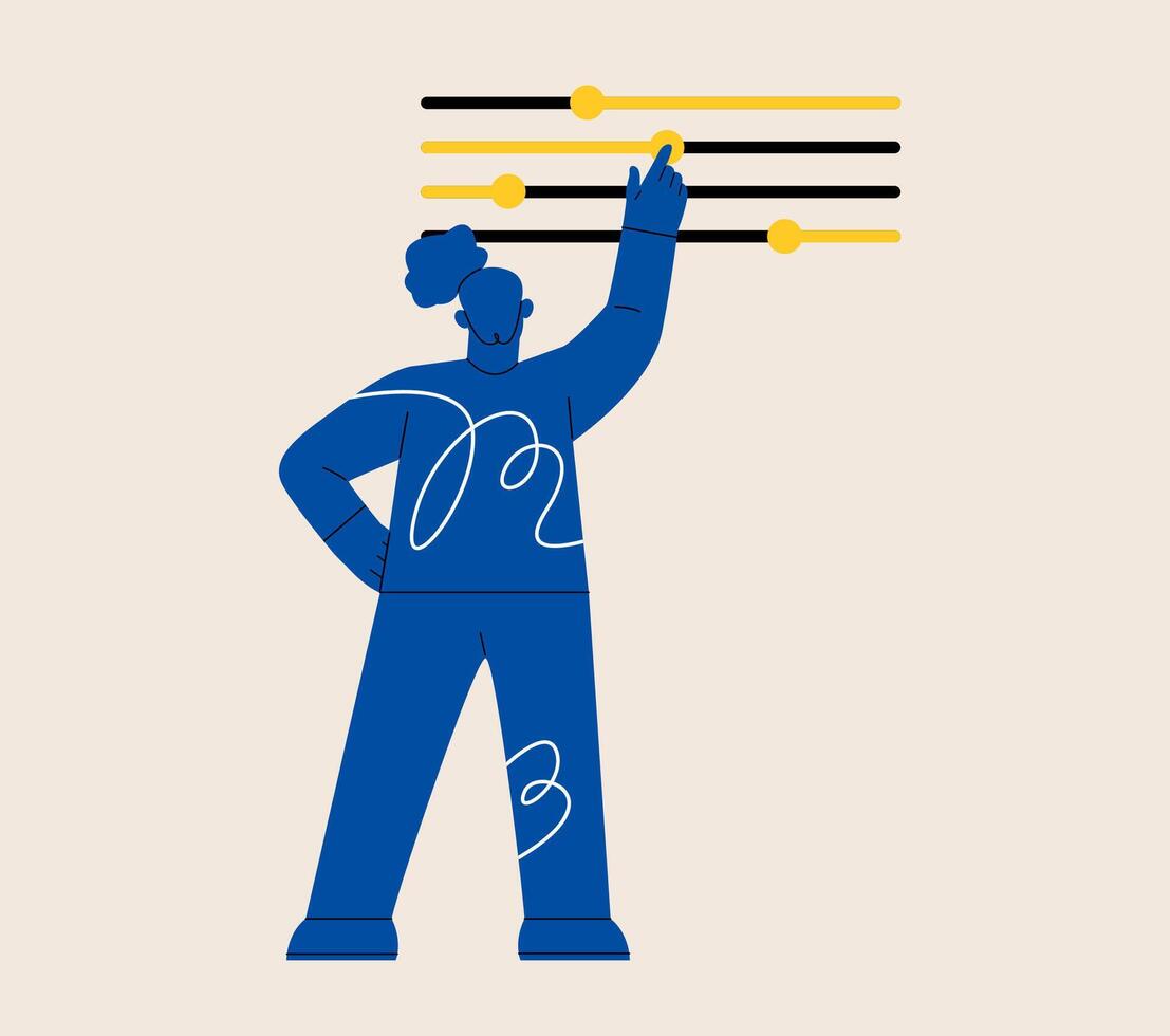 Female User Customize Settings System Adjust Control Panel Concept Of Custom Settings