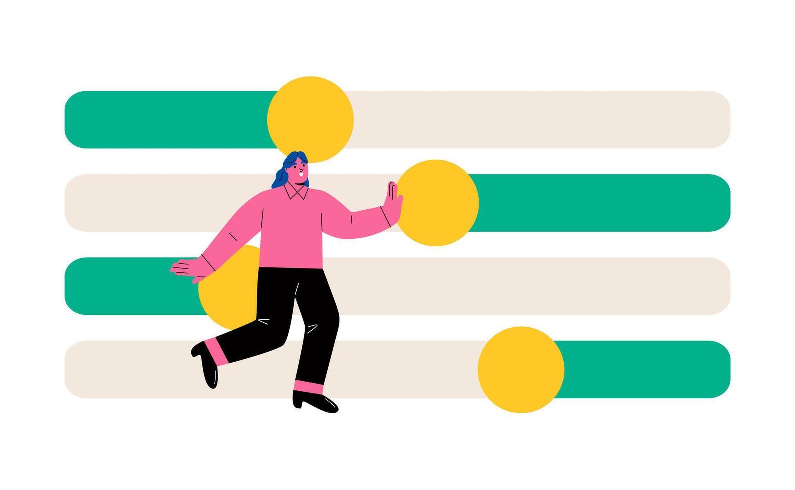 Business Woman User Customize Settings System Adjust Control Panel Concept Of Custom Settings