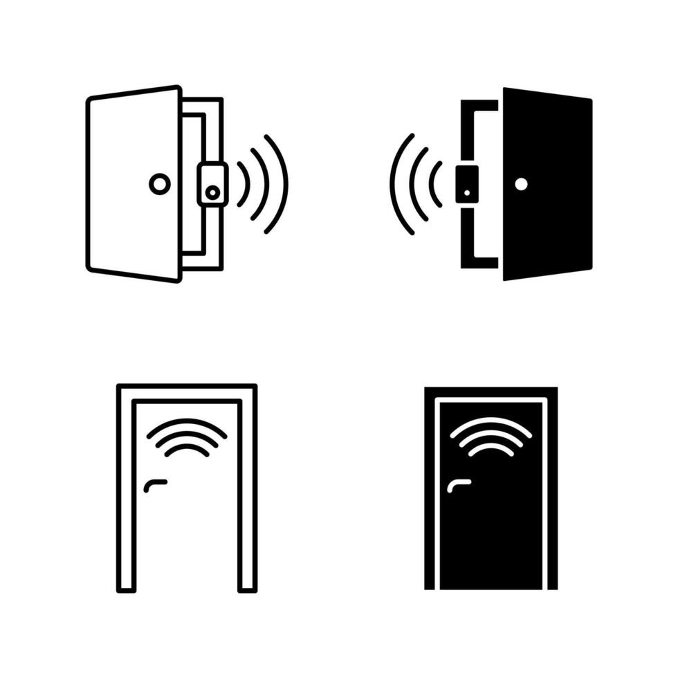 door sensor icon set 58316200 Vector Art at Vecteezy