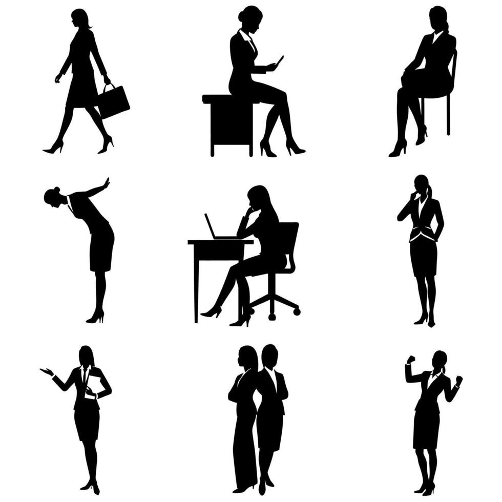 Business woman silhouettes 58363014 Vector Art at Vecteezy
