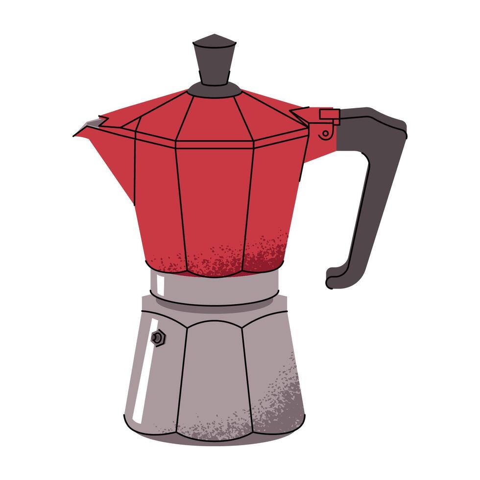 Moka Pot Coffee Maker, Electric Espresso Coffee. Equipment for preparing morning energy coffee ...