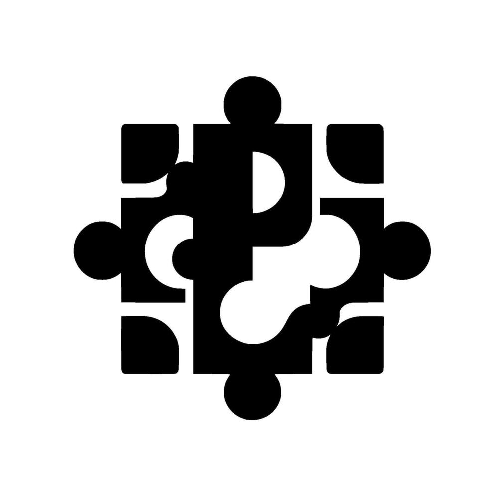 Abstract Puzzle Composed Of Interlocking Pieces Rendered In Grayscale Showcasing A Creative