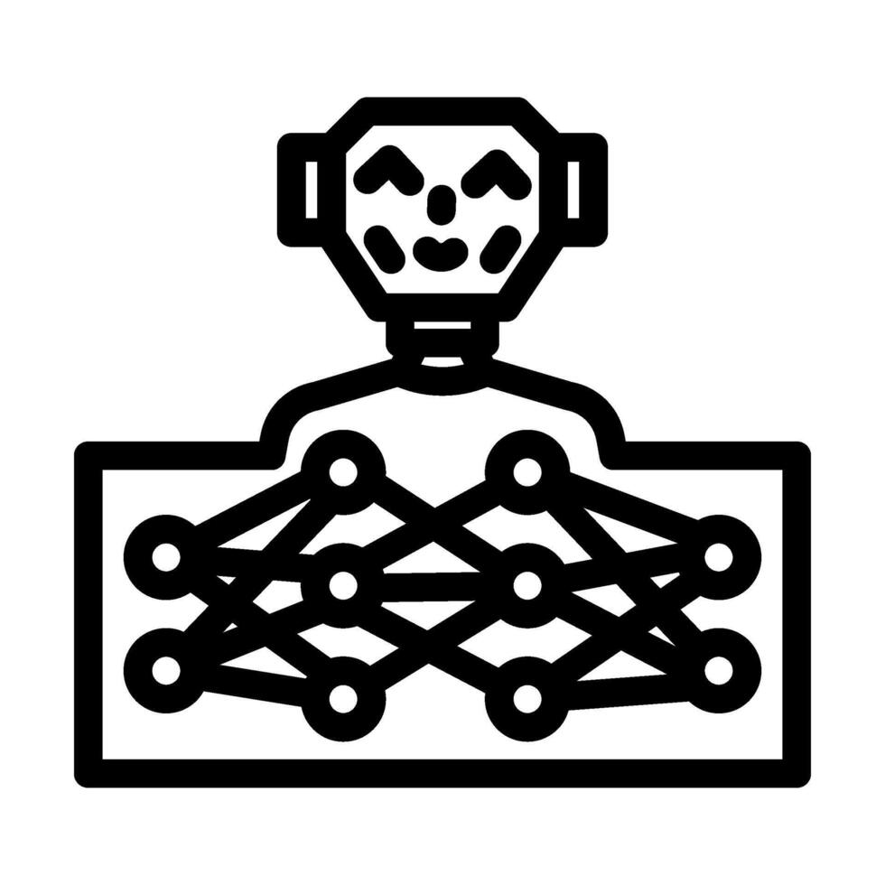 Neural Network Ai Integration Line Icon Illustration 58395861 Vector