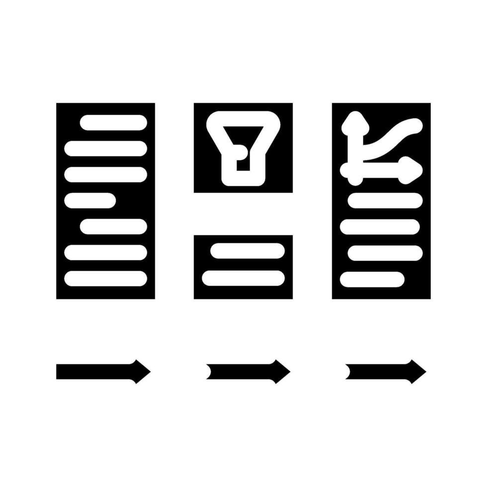 data processing pipeline ai integration glyph icon illustration ...