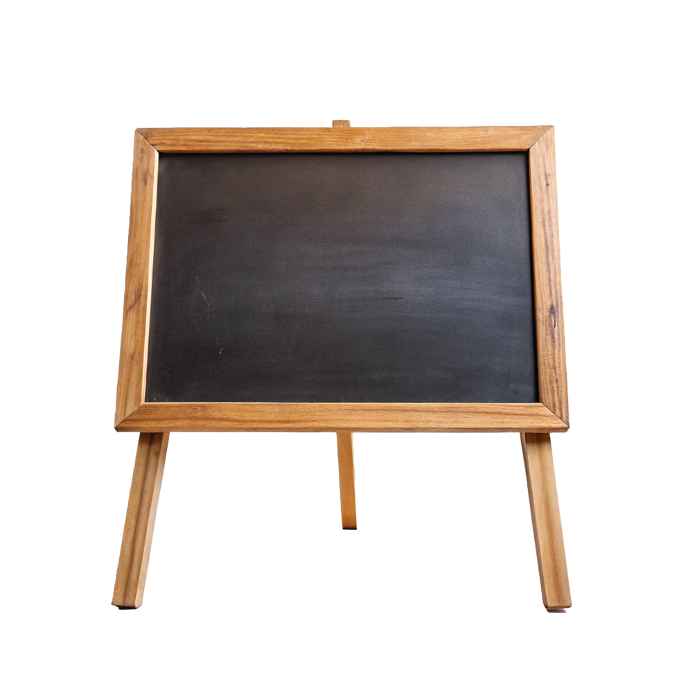 A Rustic Wooden Framed Chalkboard Easel Standing on a Light Background ... A Rustic Wooden Framed Chalkboard Easel Standing on a Light Background ...