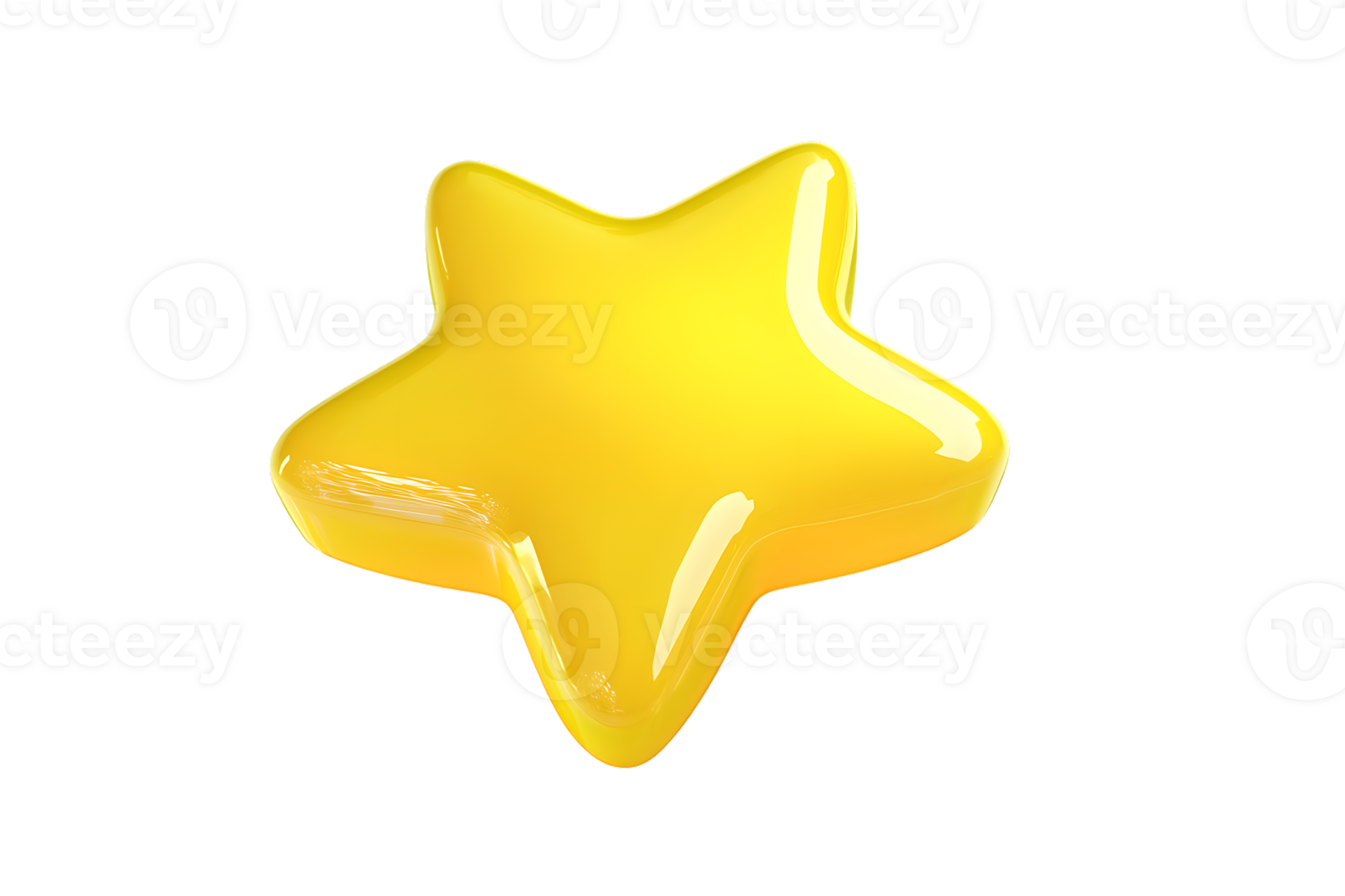 Shiny Yellow Star Icon with Glossy Finish for Design Projects 58464971 PNG