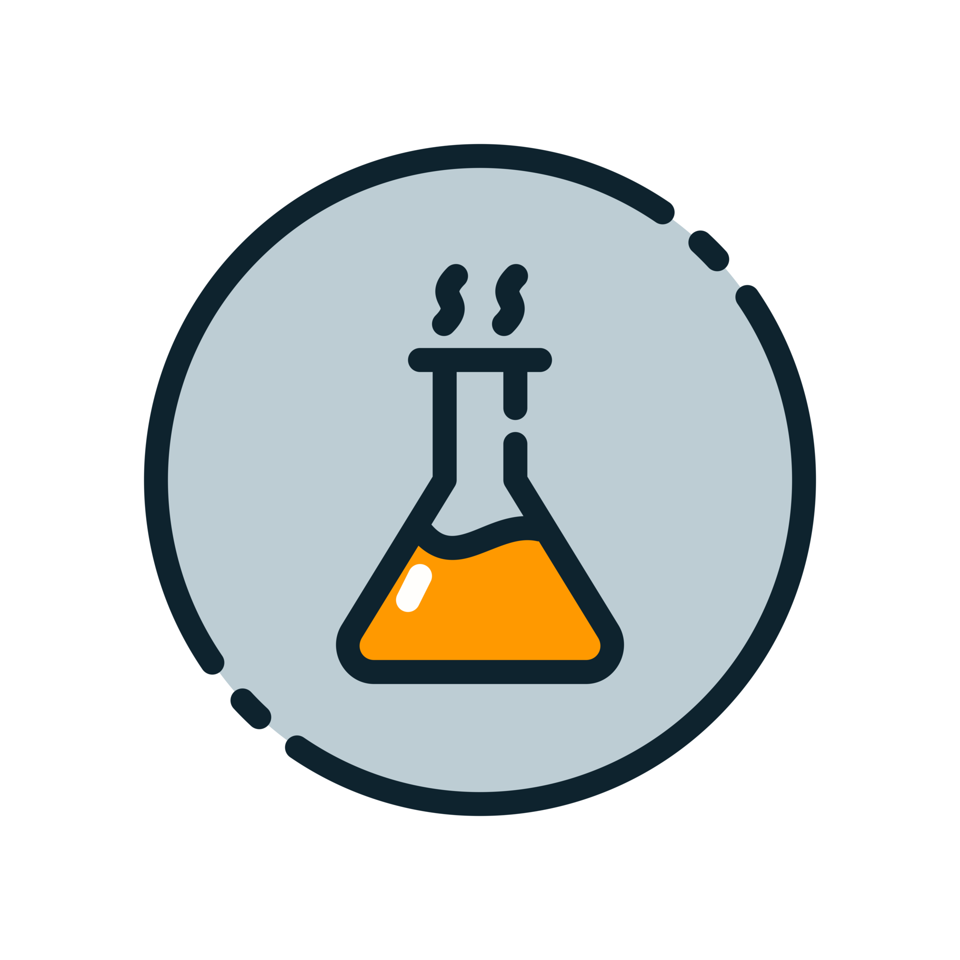 Design Illustration graphic of reaction flask icon with colored line ...