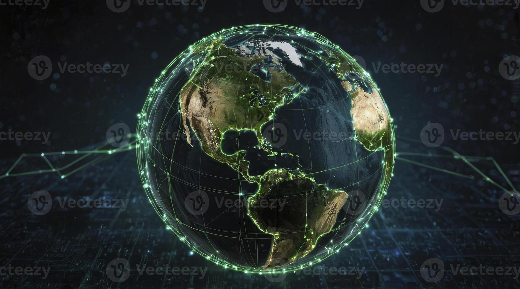 Global Network Connection Digital World Earth Globe Communication Technology Concept 58517811 ...