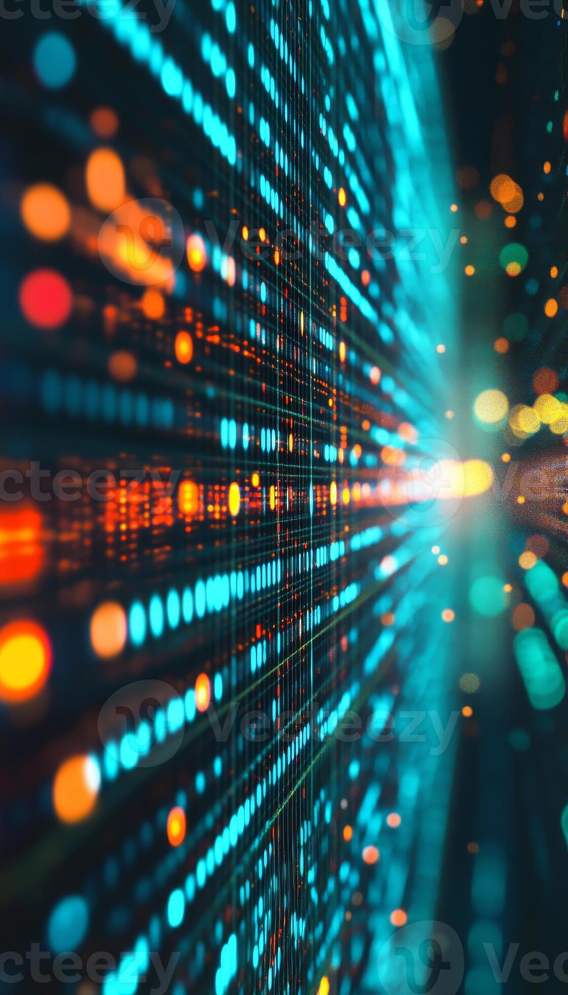 Flowing Binary Code with Glowing 0s And 1s, Abstract Technology Data Stream Background 58533913 ...