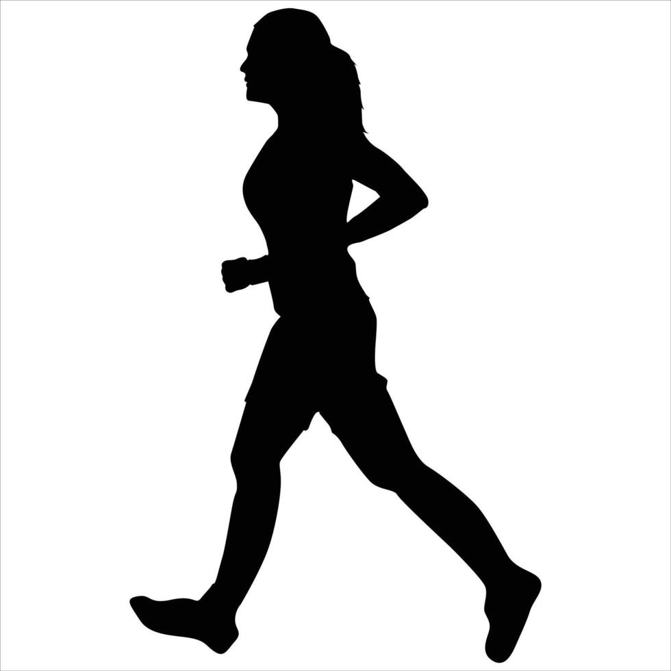 Running woman silhouette 58564057 Vector Art at Vecteezy