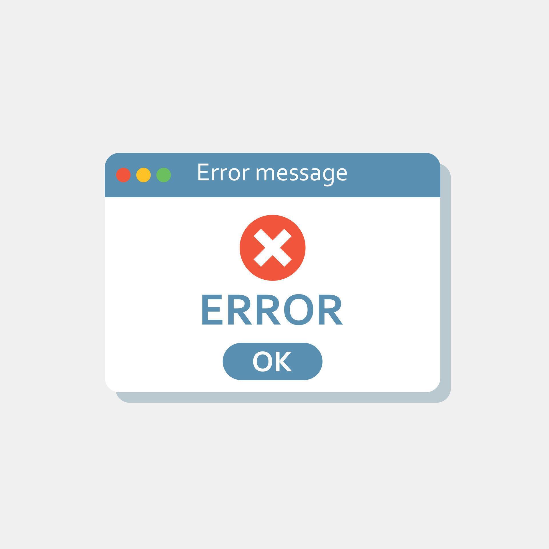 Error message on a computer screen 58574709 Vector Art at Vecteezy