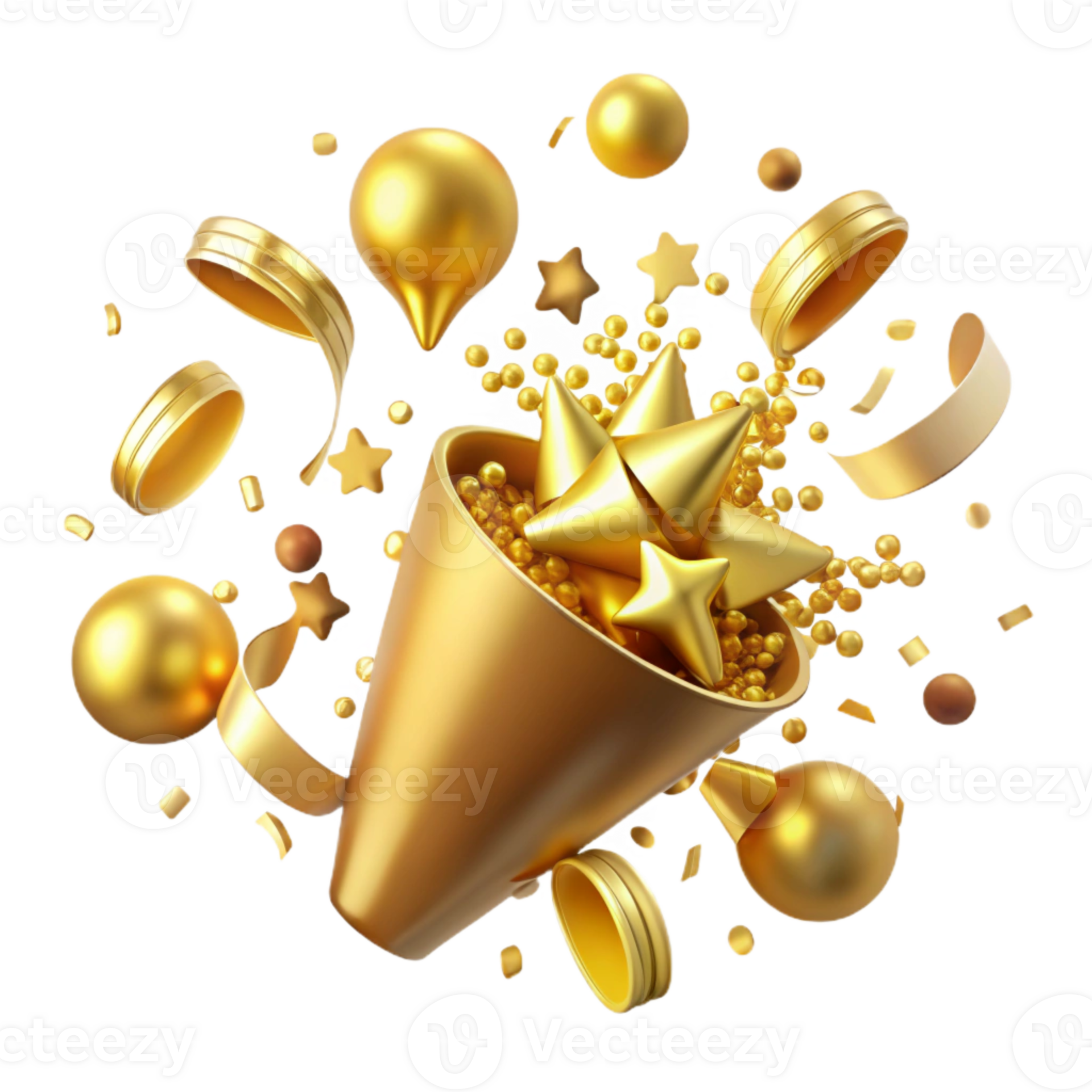 impressive abstract Golden Confetti Burst Anniversary Celebration Transparent exclusive 58605826 PNG