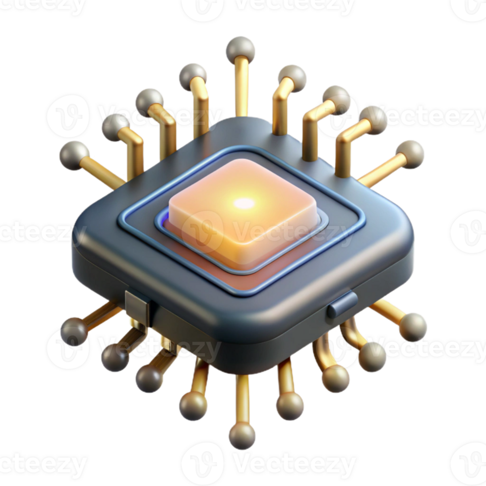 Impressive Vintage A Single Microchip Emitting Binary Code As Beams Of Light Dark Background
