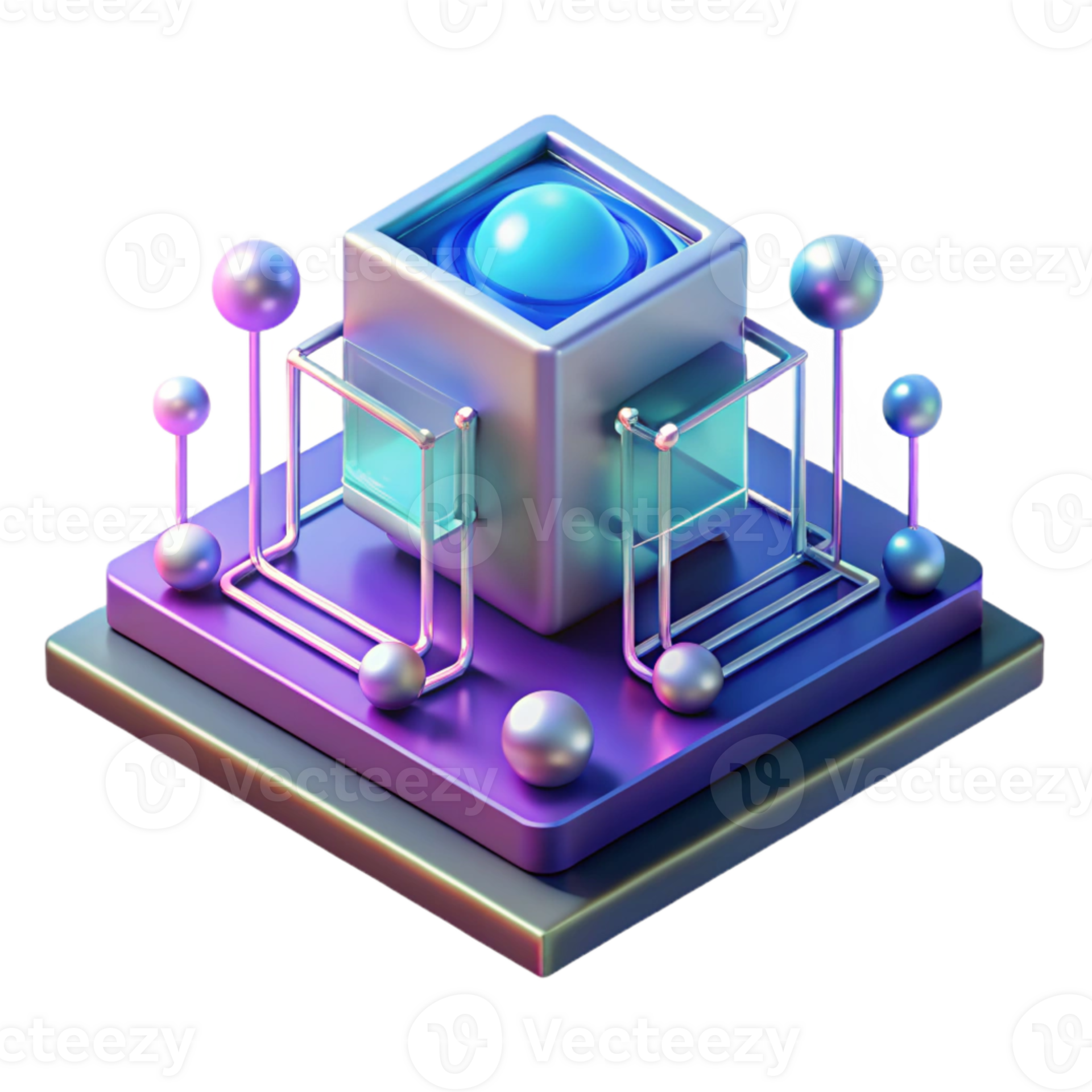 Vibrant Modern A Quantum Computer Processing Complex Data Visualizations Neon Lighting