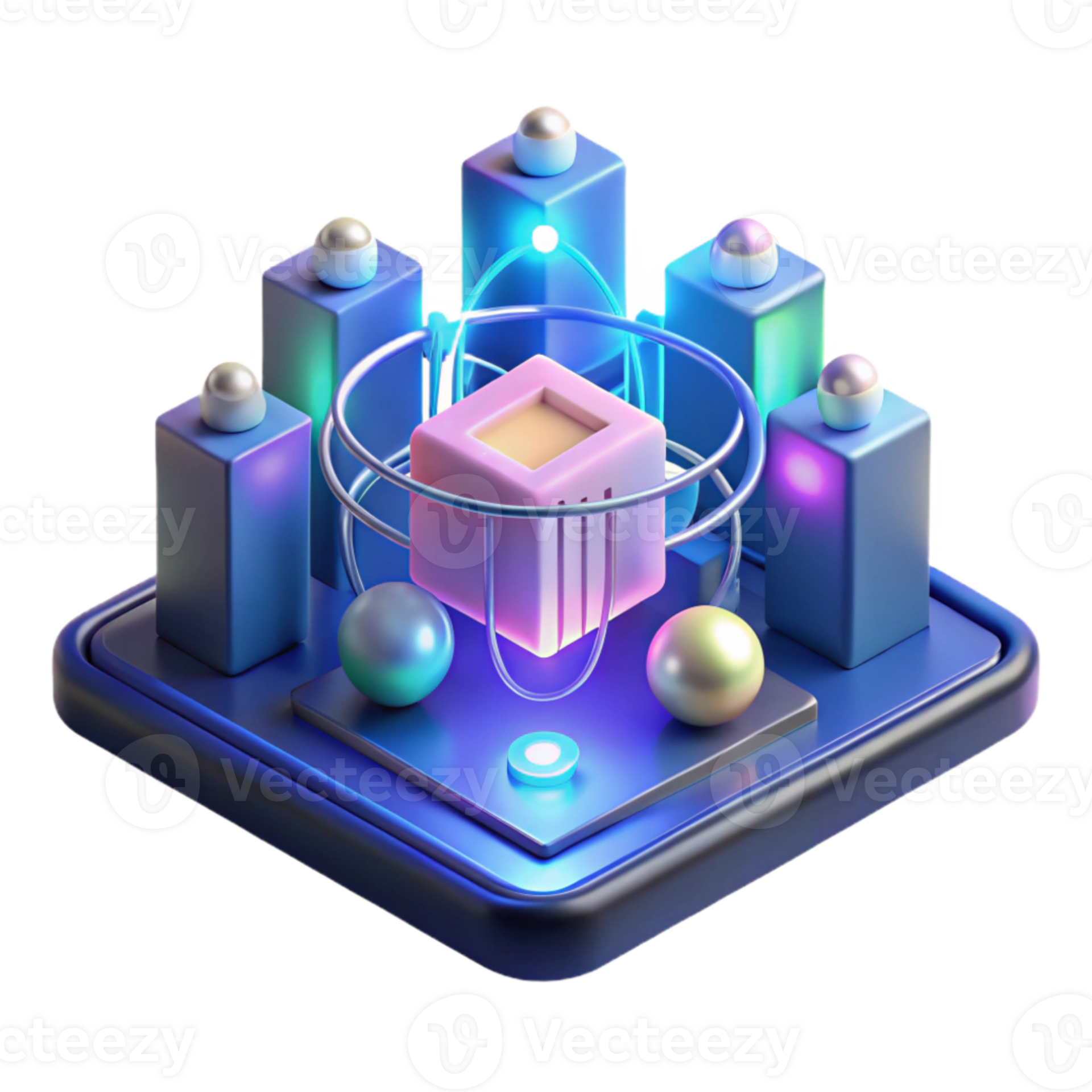 vibrant minimalist A quantum computer processing complex data ...