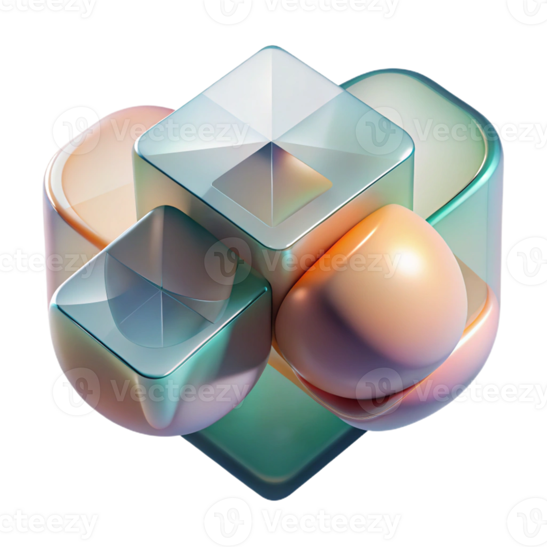 dramatic modern A series of overlapping, translucent geometric shapes, creating a sense of depth ...