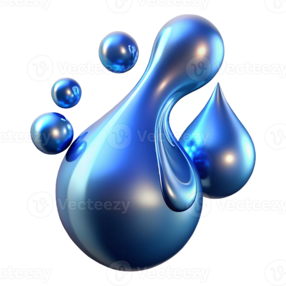 Dramatic Classic Liquid Mercury Droplets Morphing Into Abstract Forms Illuminated By A Cool