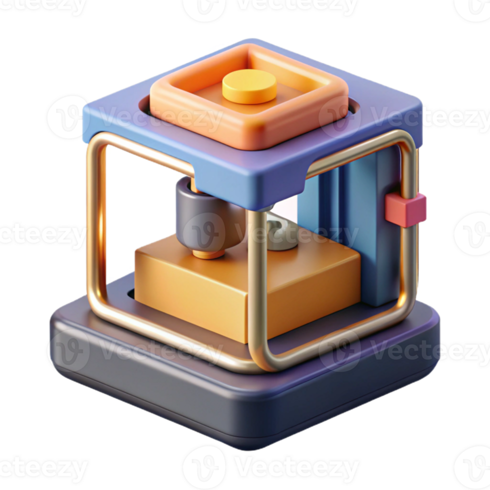 Vibrant Minimalist A 3d Printer Creating A Complex Object Layer By Layer Industrial Lighting