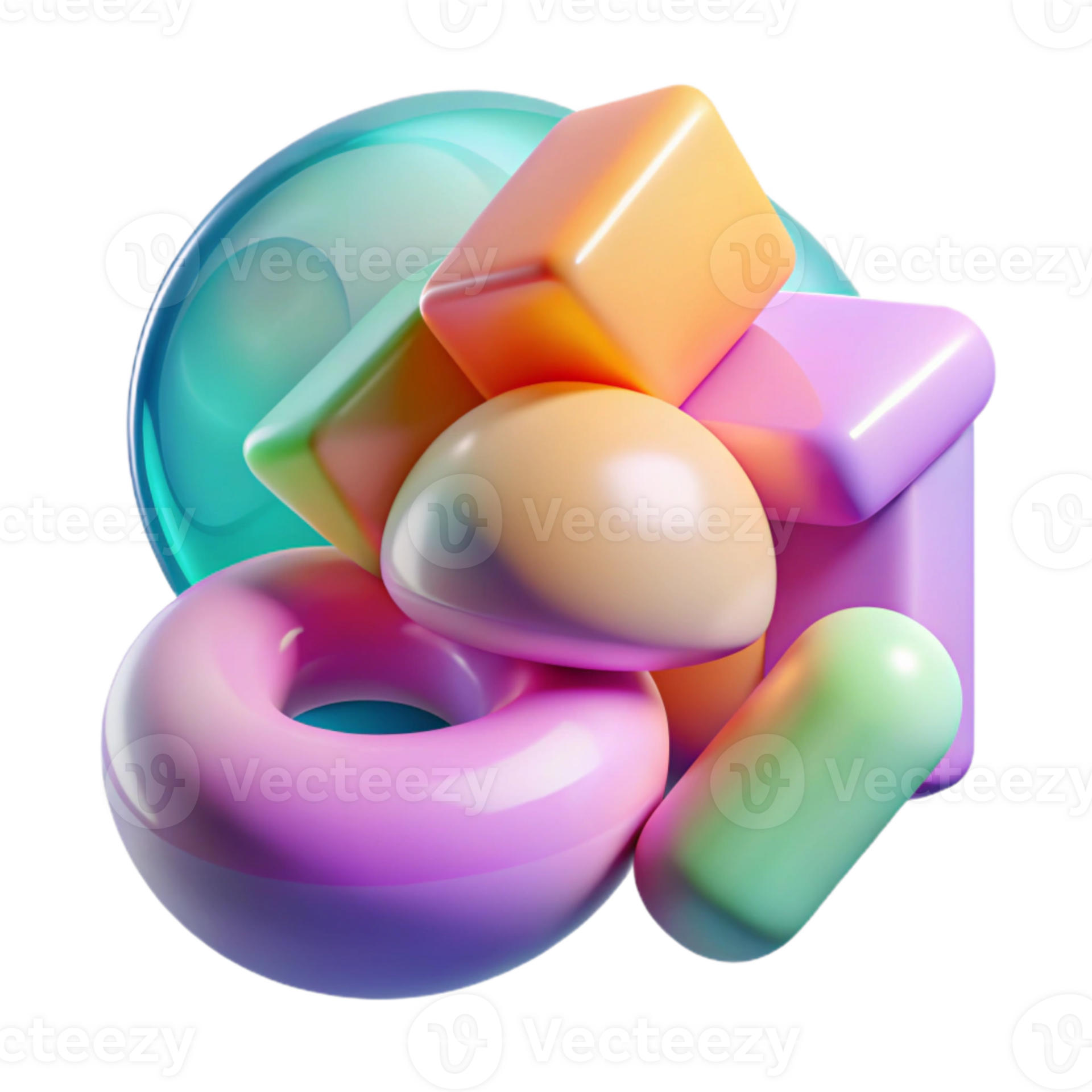 Beautiful Modern A Dynamic Composition Of Overlapping Translucent Shapes In A Vibrant Pastel