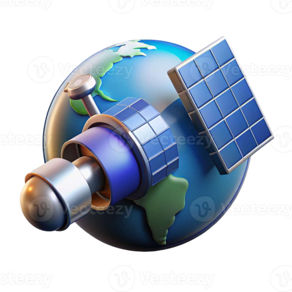 Magnificent Minimalist A Satellite Orbiting Earth Realistic Rendering