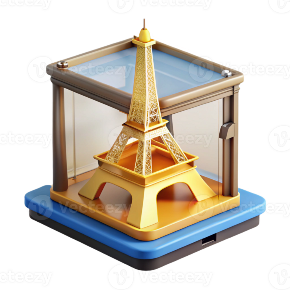 Wonderful Modern A 3d Printer Creating A Miniature Replica Of The Eiffel Tower Layer By Layer