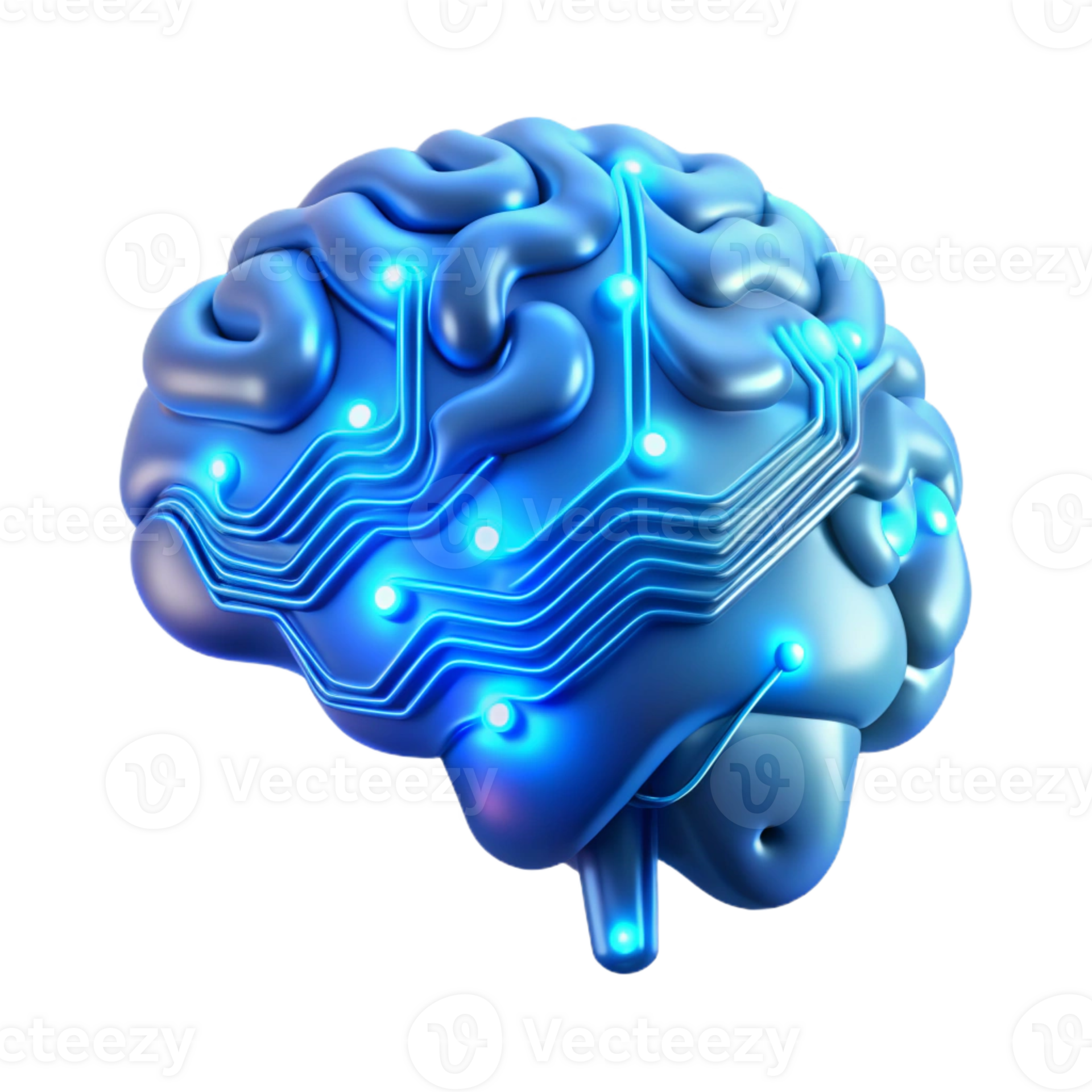 Extraordinary Abstract A Glowing Circuit Board Forming The Shape Of A Human Brain Artificial