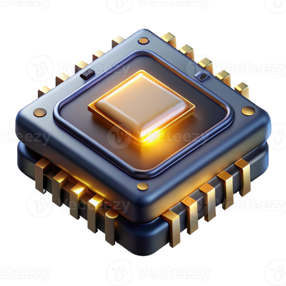 Beautiful Rustic A Single Levitating Microchip Intricate Details Of Its Circuitry Visible