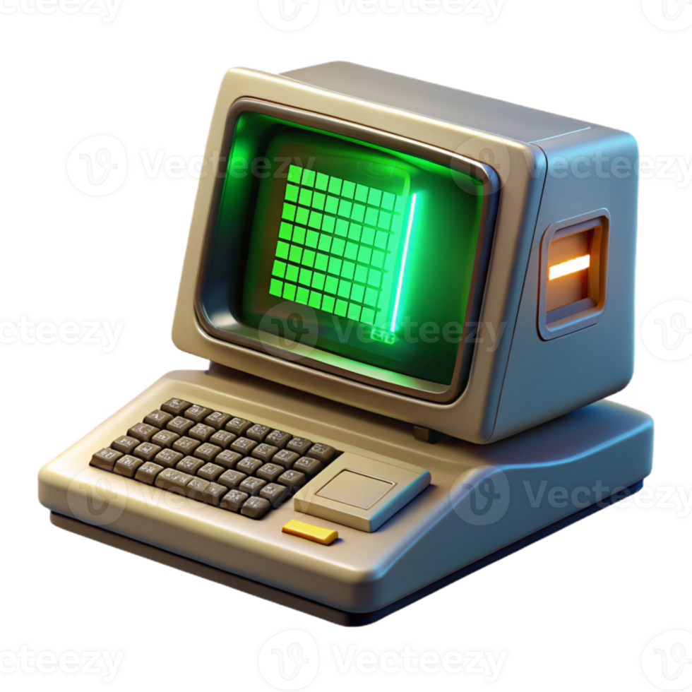 Extraordinary Classic A Vintage Computer Terminal Displaying Cryptic Messages Illuminated By