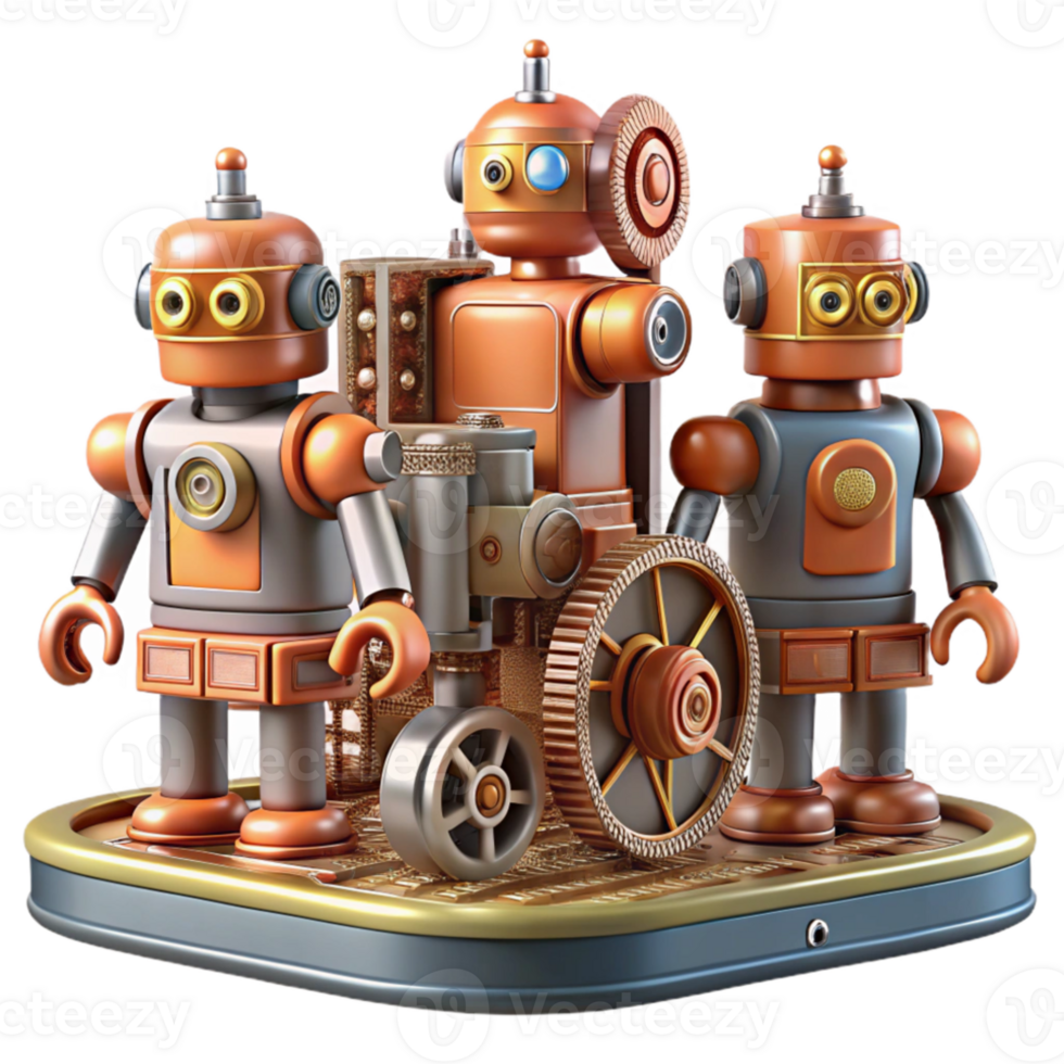 stunning creative A group of robots, each with unique designs and ...