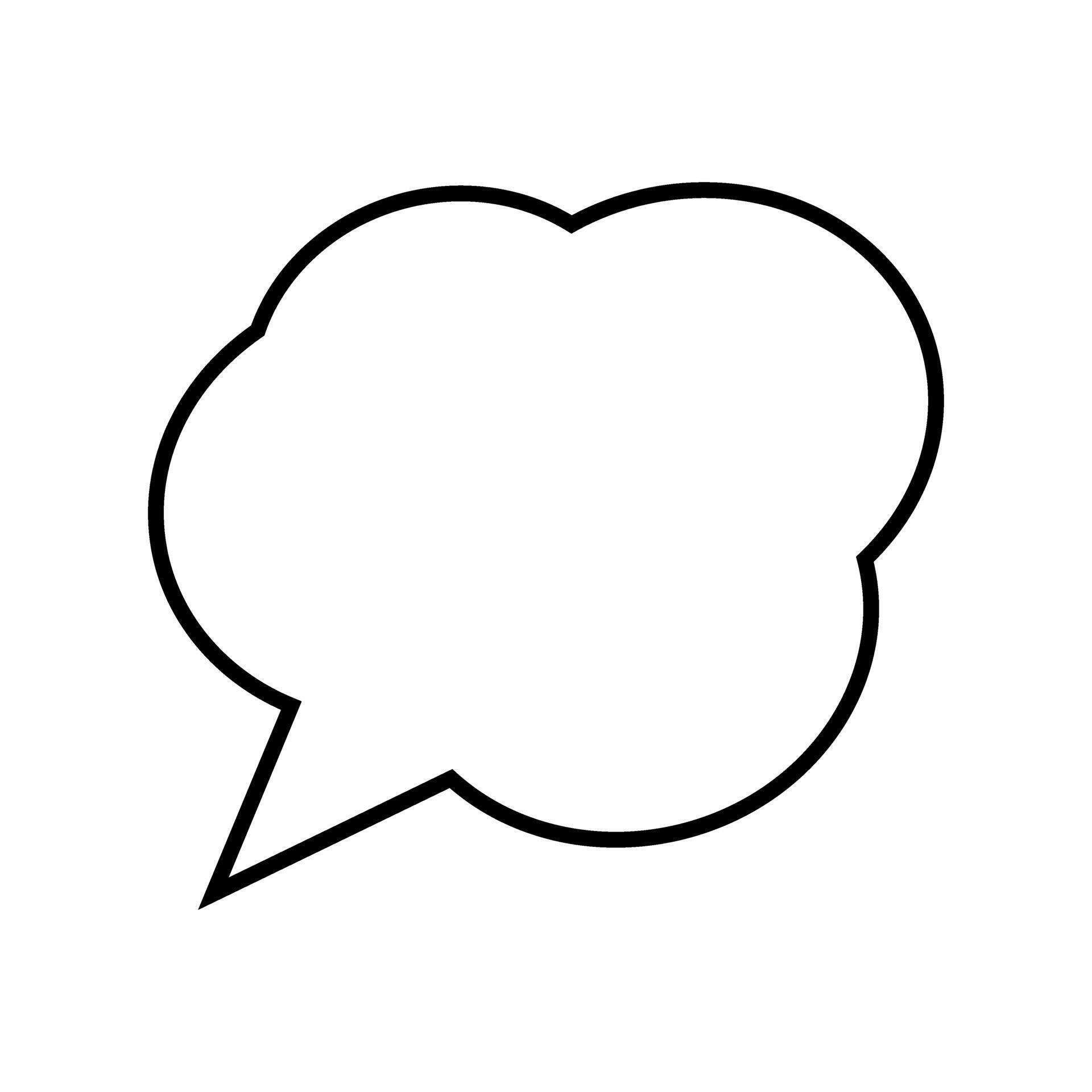 Speech bubble icon over white background, line detail style ...