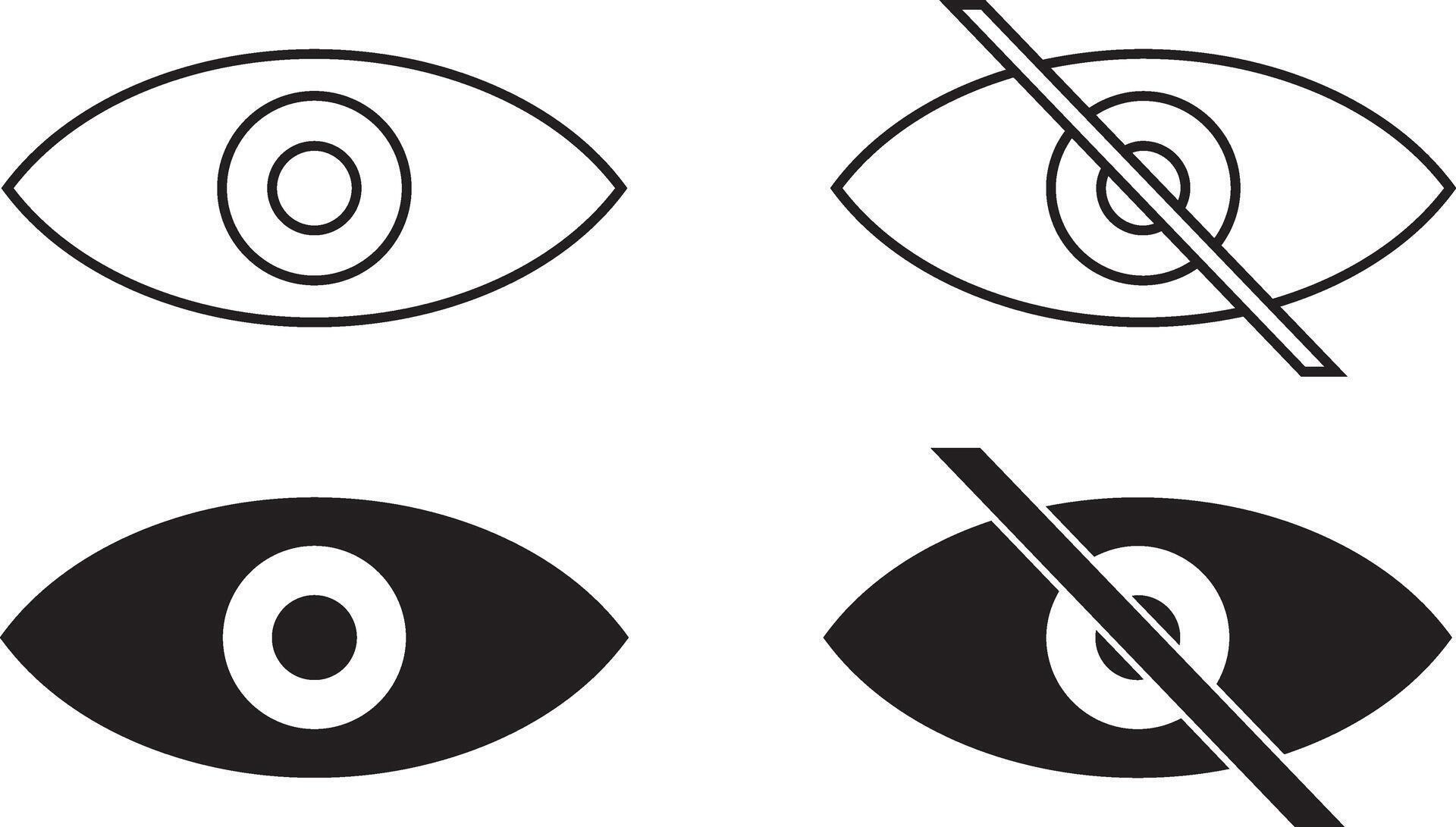 Eye Show Hide Password Icon Set 58804759 Vector Art At Vecteezy