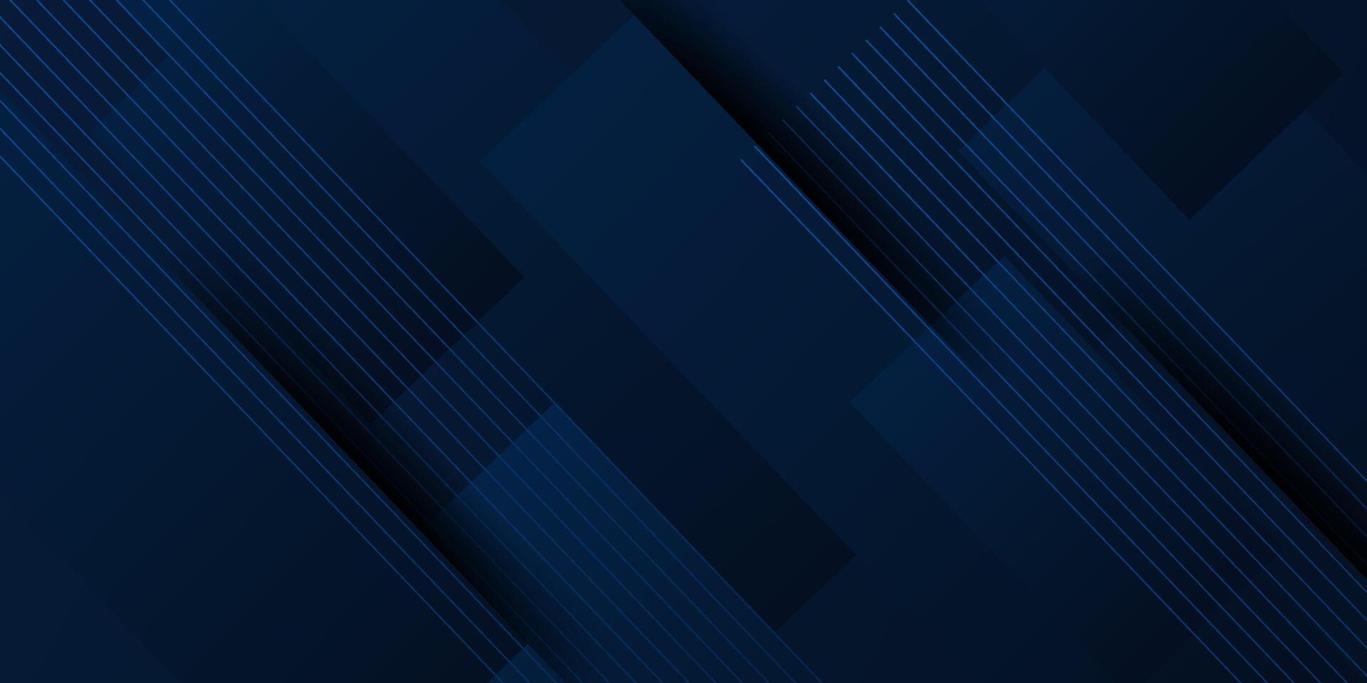 Abstract 3D dark blue diagonal geometric background. Overlapping square shapes with line pattern ...
