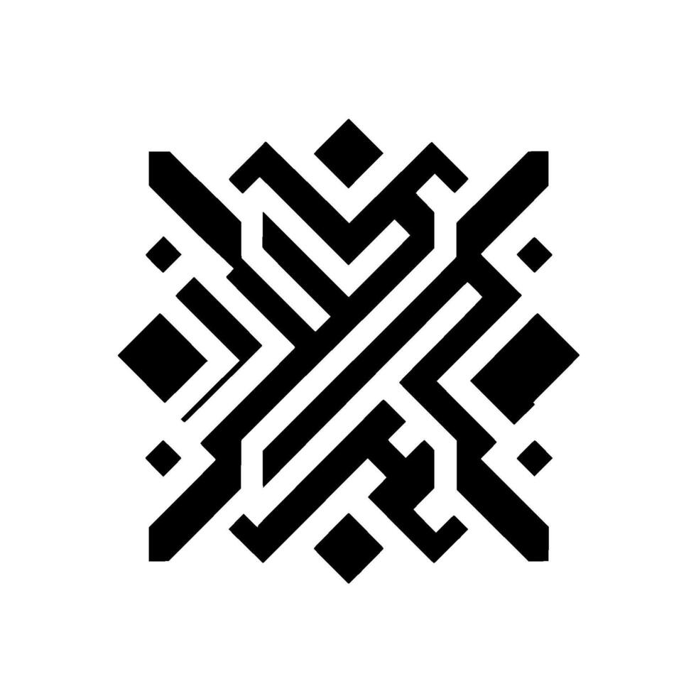 Geometric Abstract Design Symmetrical Black White Pattern With