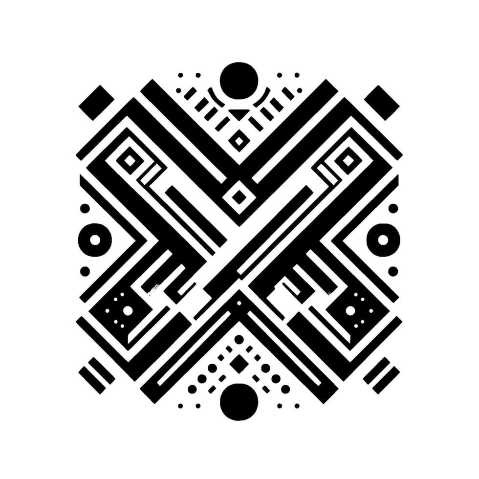 Symmetrical Geometric Composition With Black And White Shapes Angular