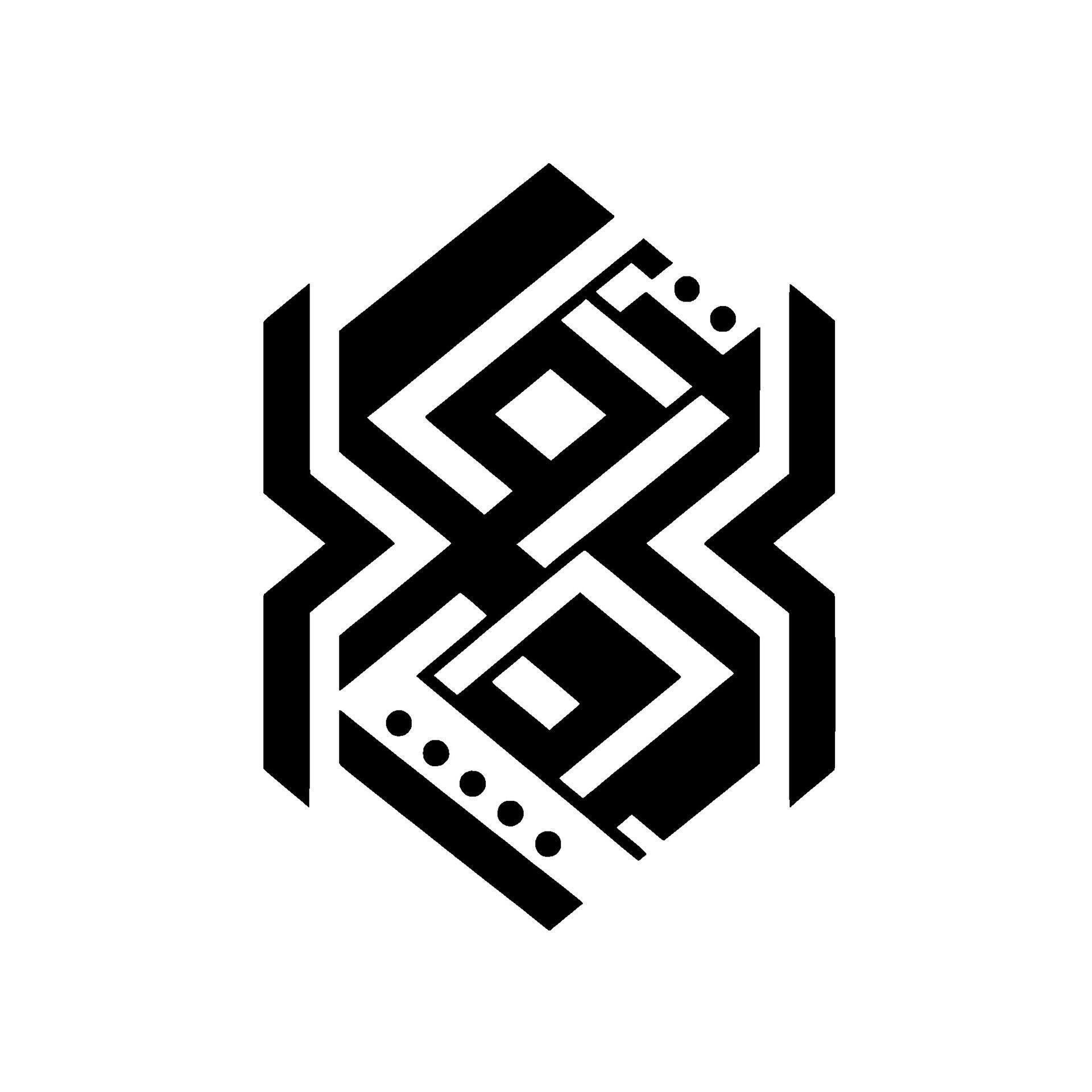 Symmetrical Geometric Composition In Black And White Featuring Hexagonal Pattern With